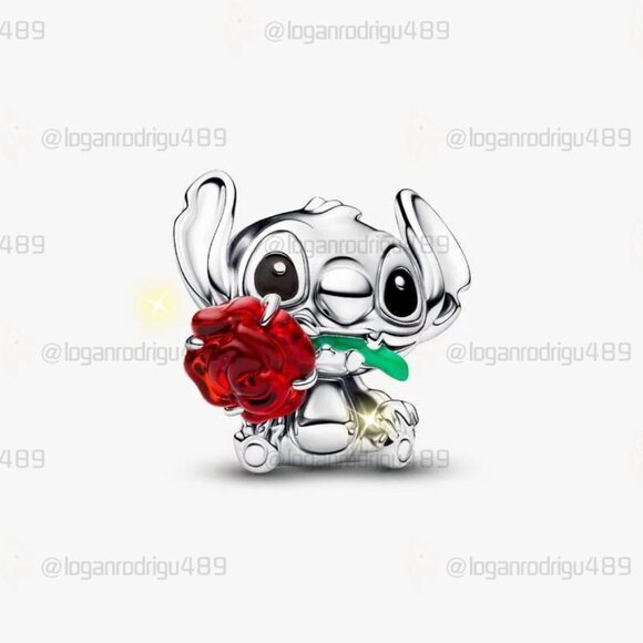 Pandora | Jewelry | Pandora Disney Stitch Rose Murano Glass Charm ...